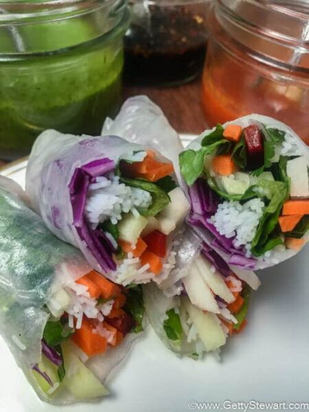 Vegetable Summer Rolls with Tasty Dips - GettyStewart.com