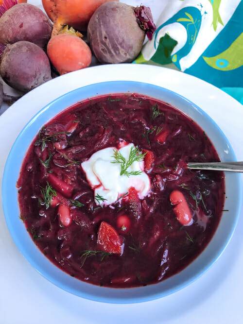 Vegetarian Borscht - Beet and Bean Soup - GettyStewart.com