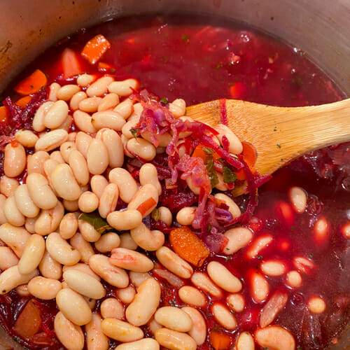 Vegetarian Borscht - Beet and Bean Soup - GettyStewart.com