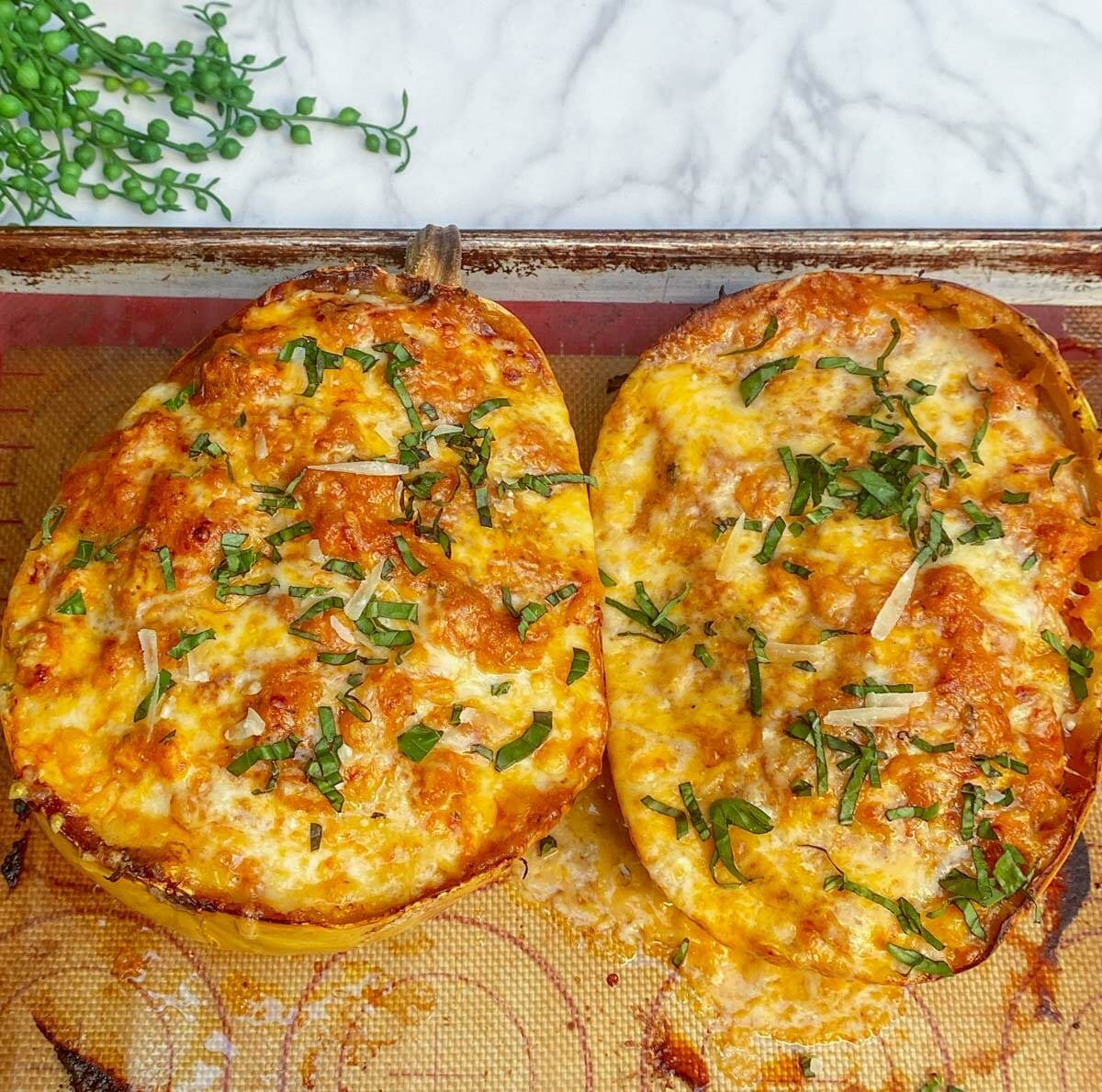 Make Easy Cheesy Chicken Stuffed Spaghetti Squash (in the Shell)